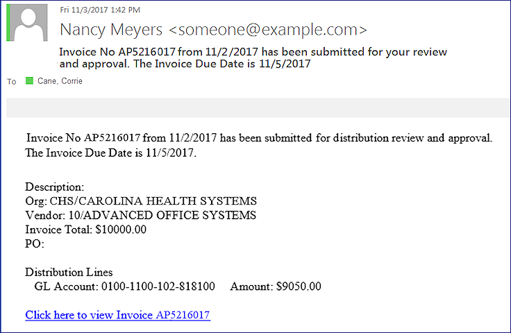Invoice Approval Processing